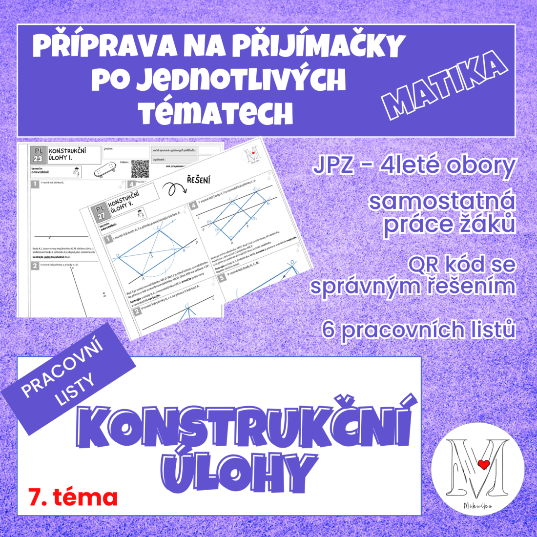 Konstrukční úlohy - příprava na přijímací zkoušky / přijímačky MA ...