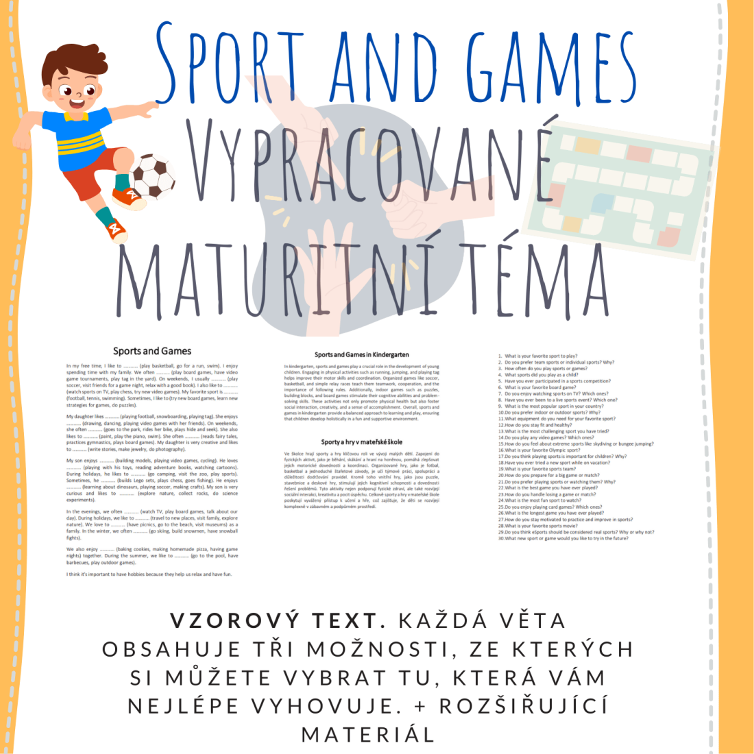 Sports and game - vypracované maturitní téma | Učitelnice