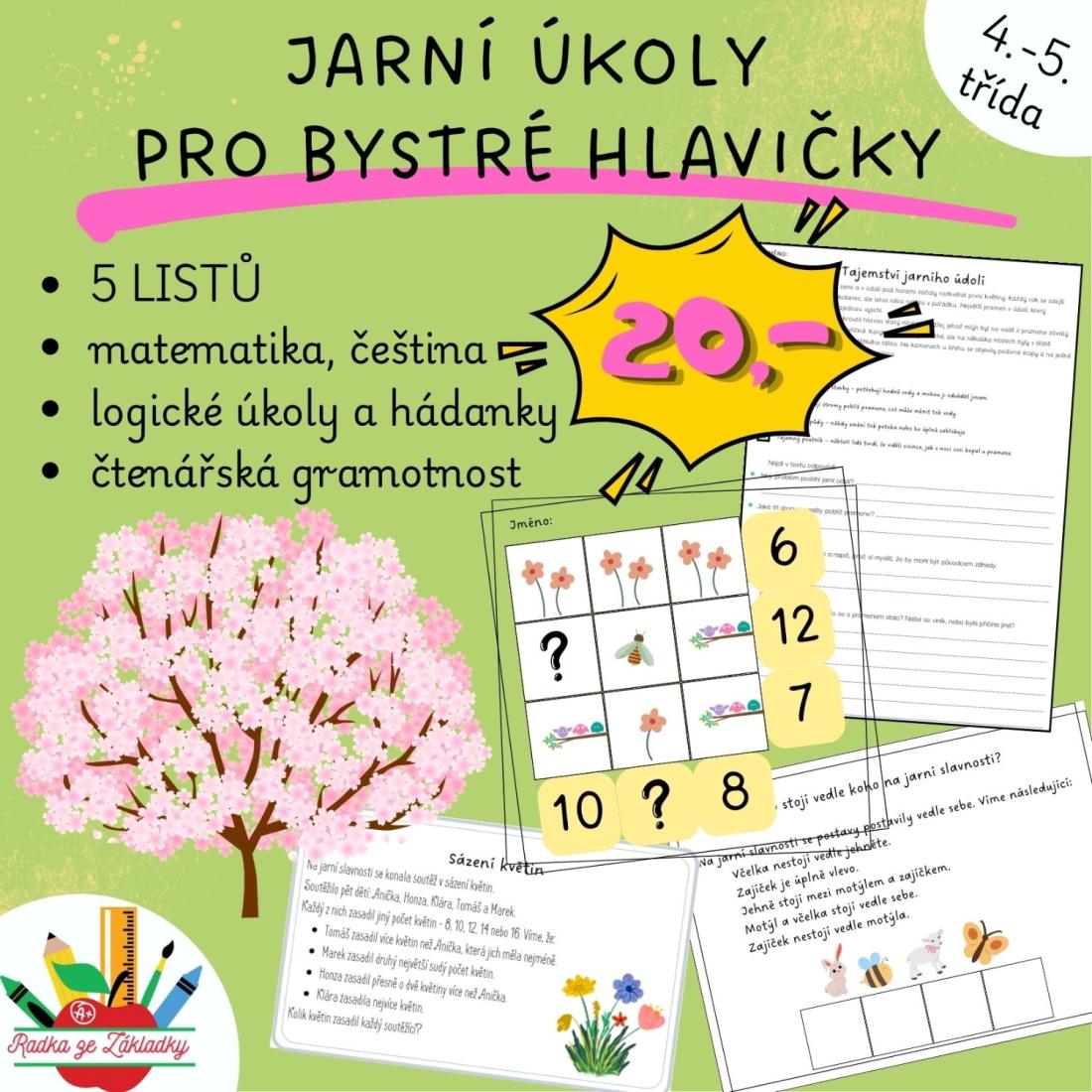 Jarní úkoly pro bystré hlavičky | Učitelnice