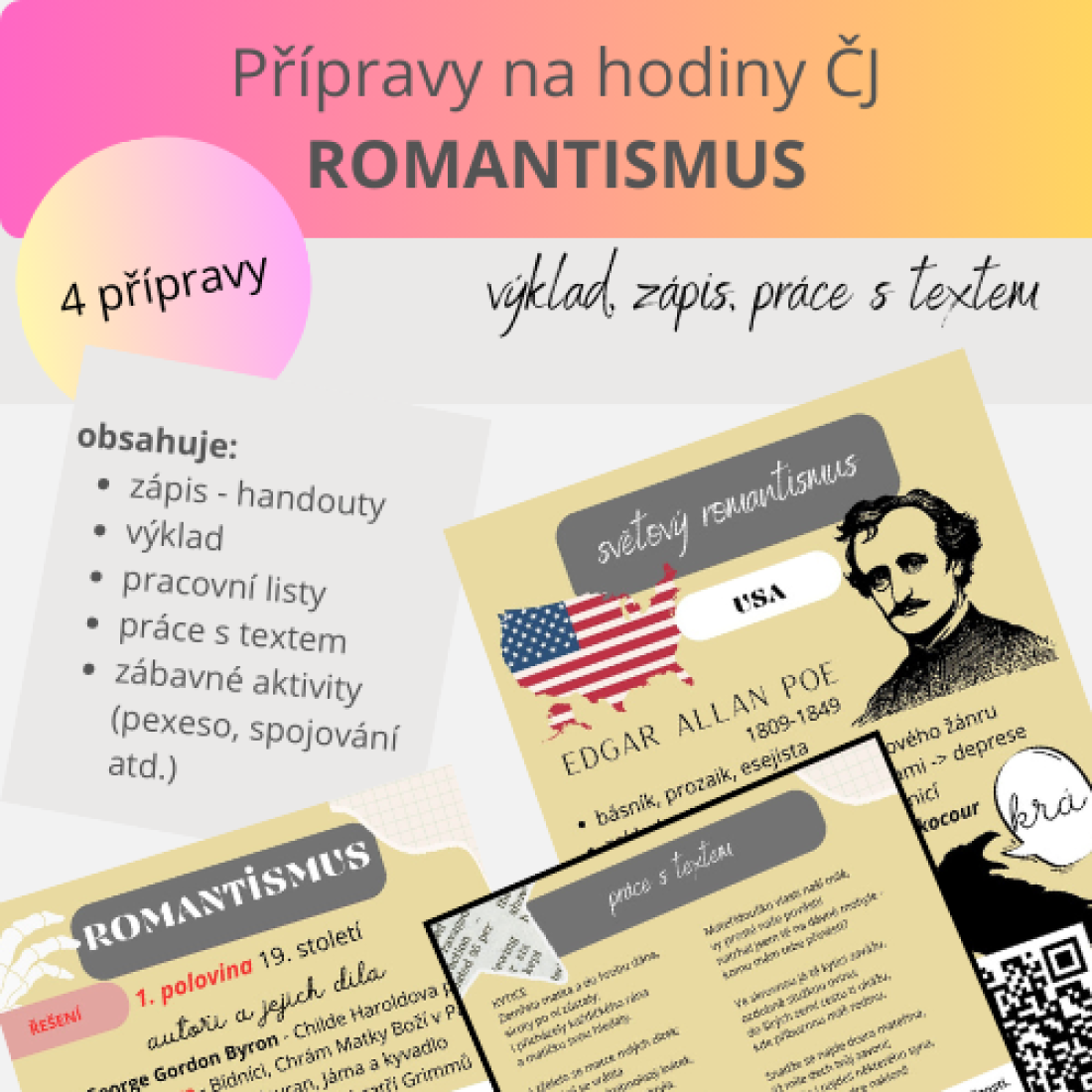 Romantismus - výklad, zápisy, práce s textem | Učitelnice