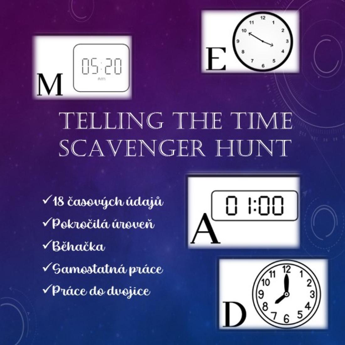 Telling the time - scavenger hunt - běhačka | Učitelnice