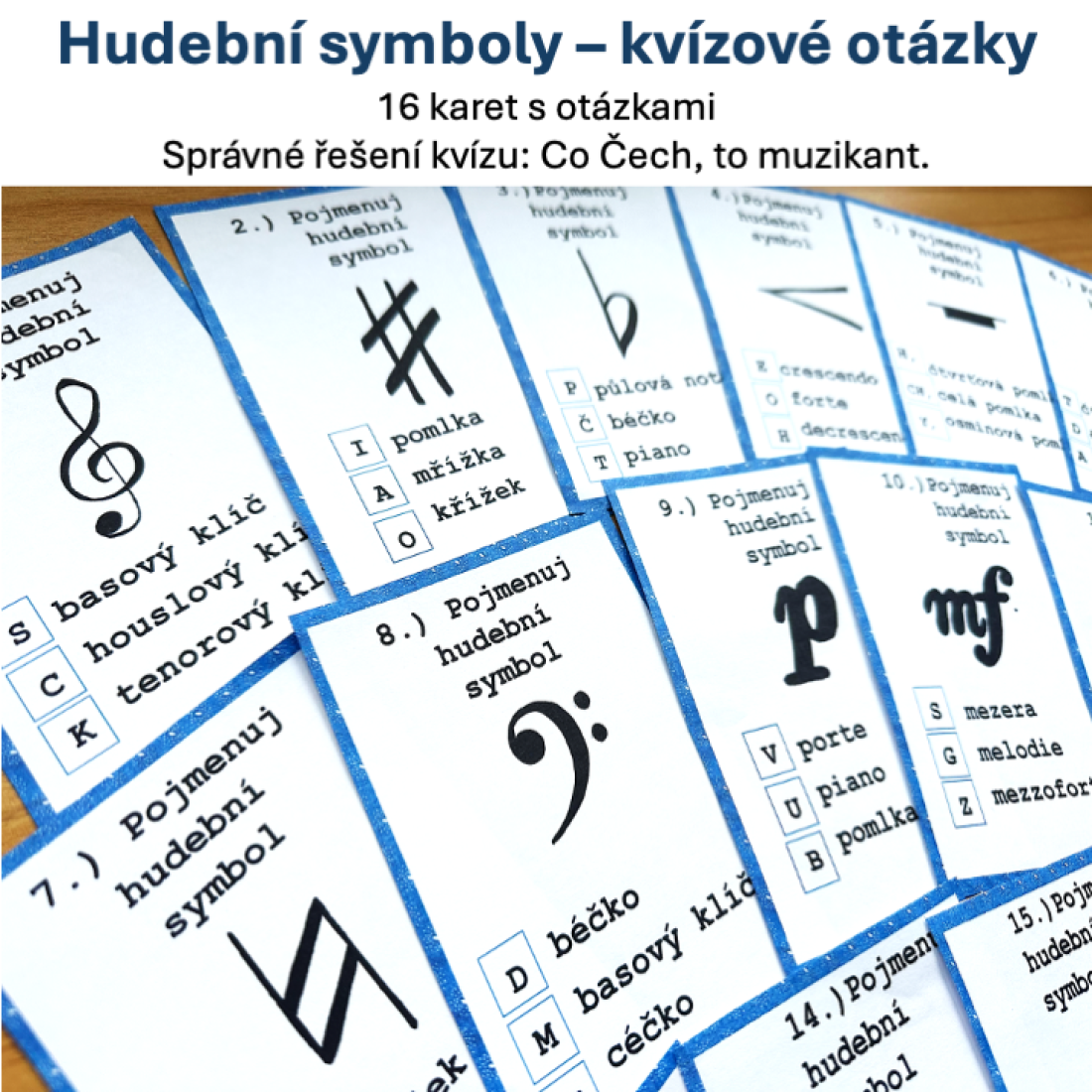 Hudební symboly - kvízové otázky | Učitelnice