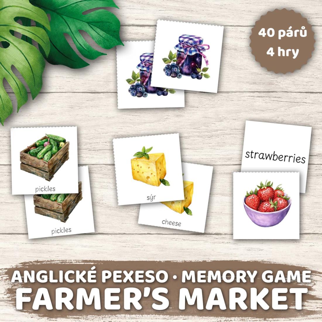 Anglické PEXESO | FARMER'S MARKET | Učitelnice