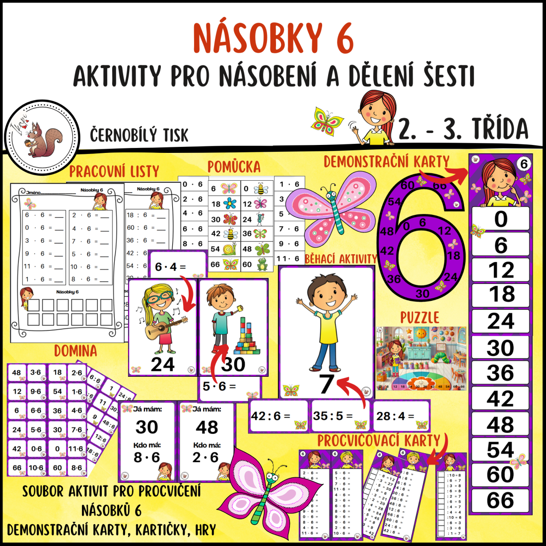 Násobky 6 - malá násobilka | Učitelnice