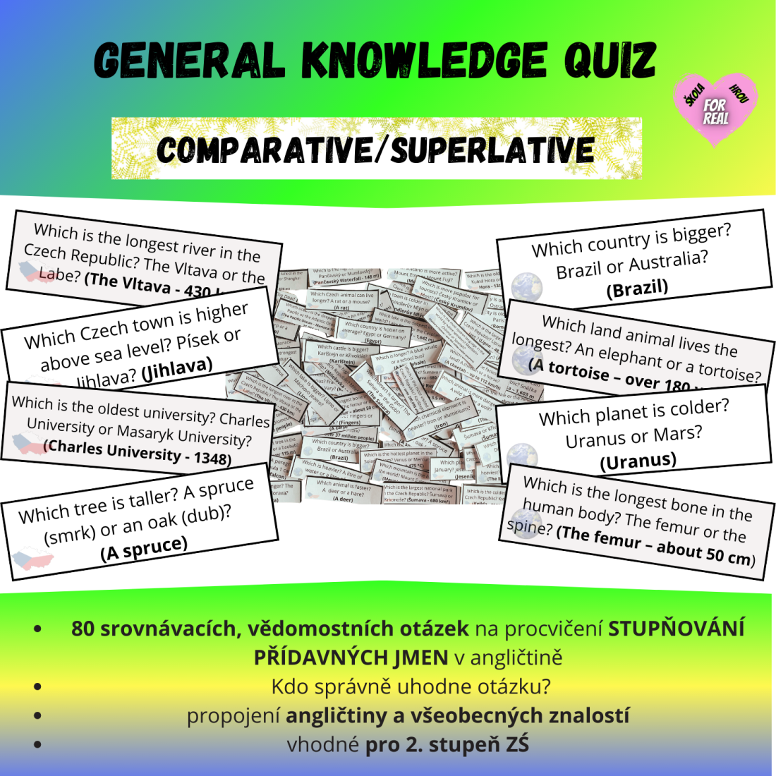 General knowledge quiz - comparative, superlative | Učitelnice