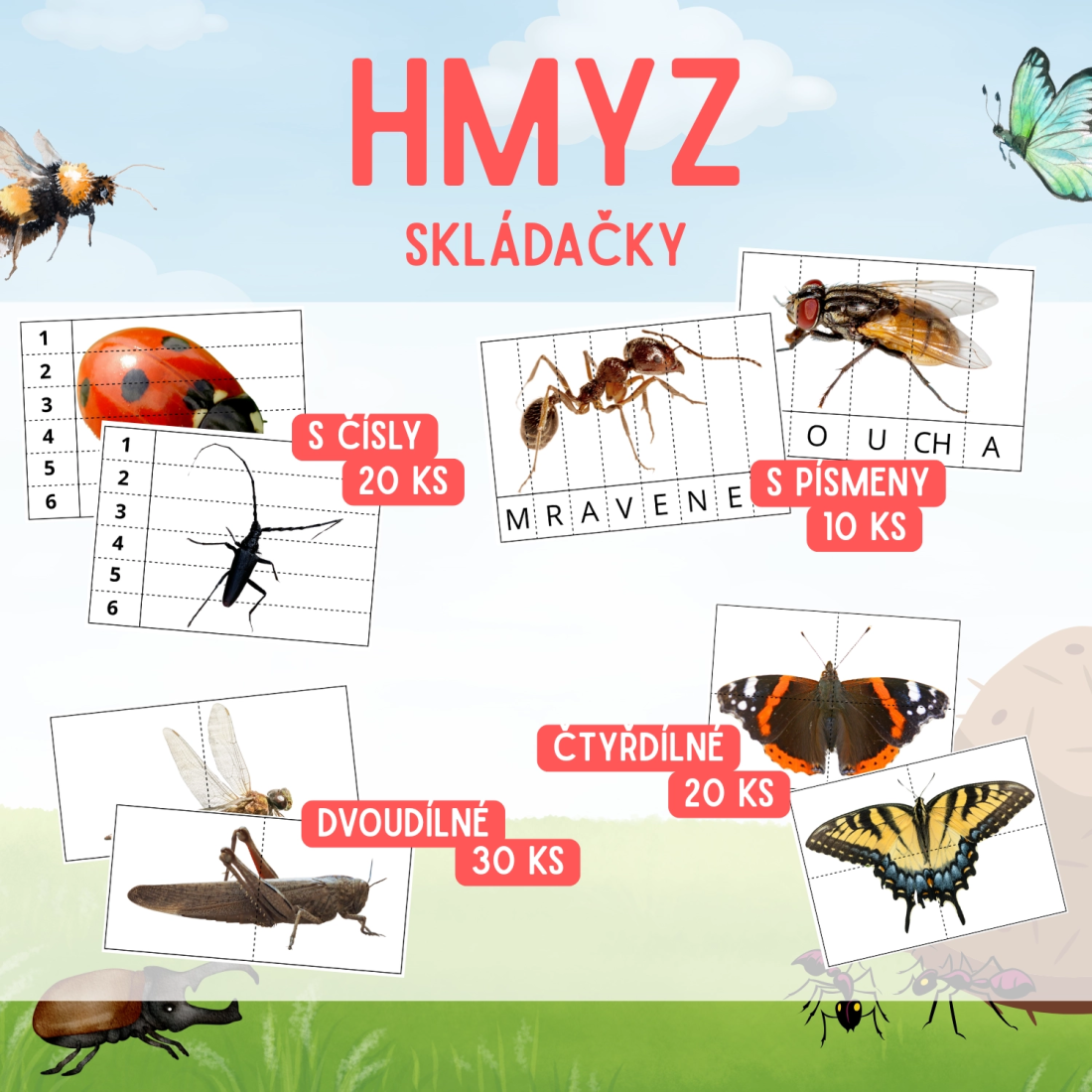 HMYZ - skládačky | Učitelnice