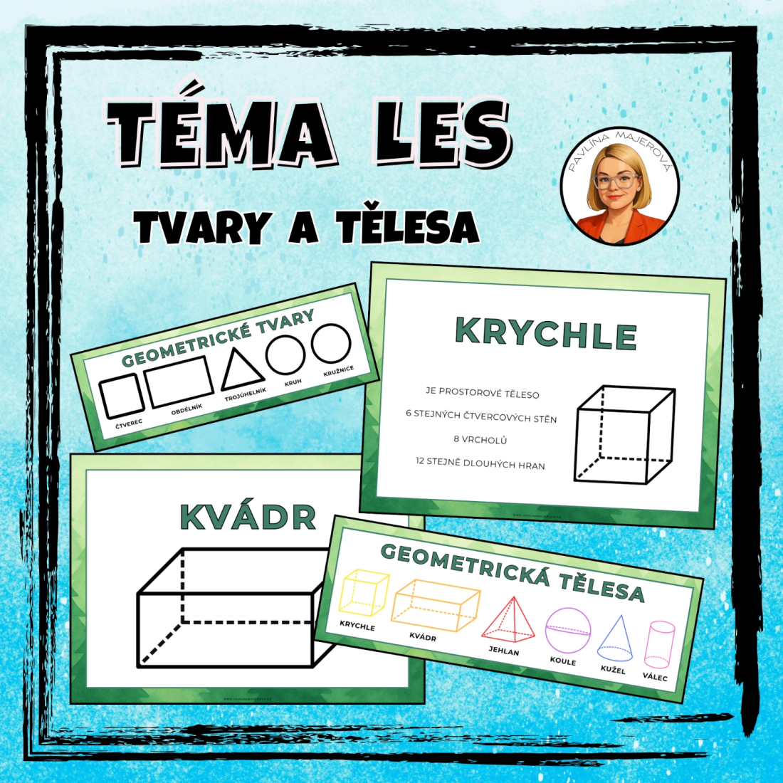TÉMA LES - geometrické tvary a tělesa | Učitelnice
