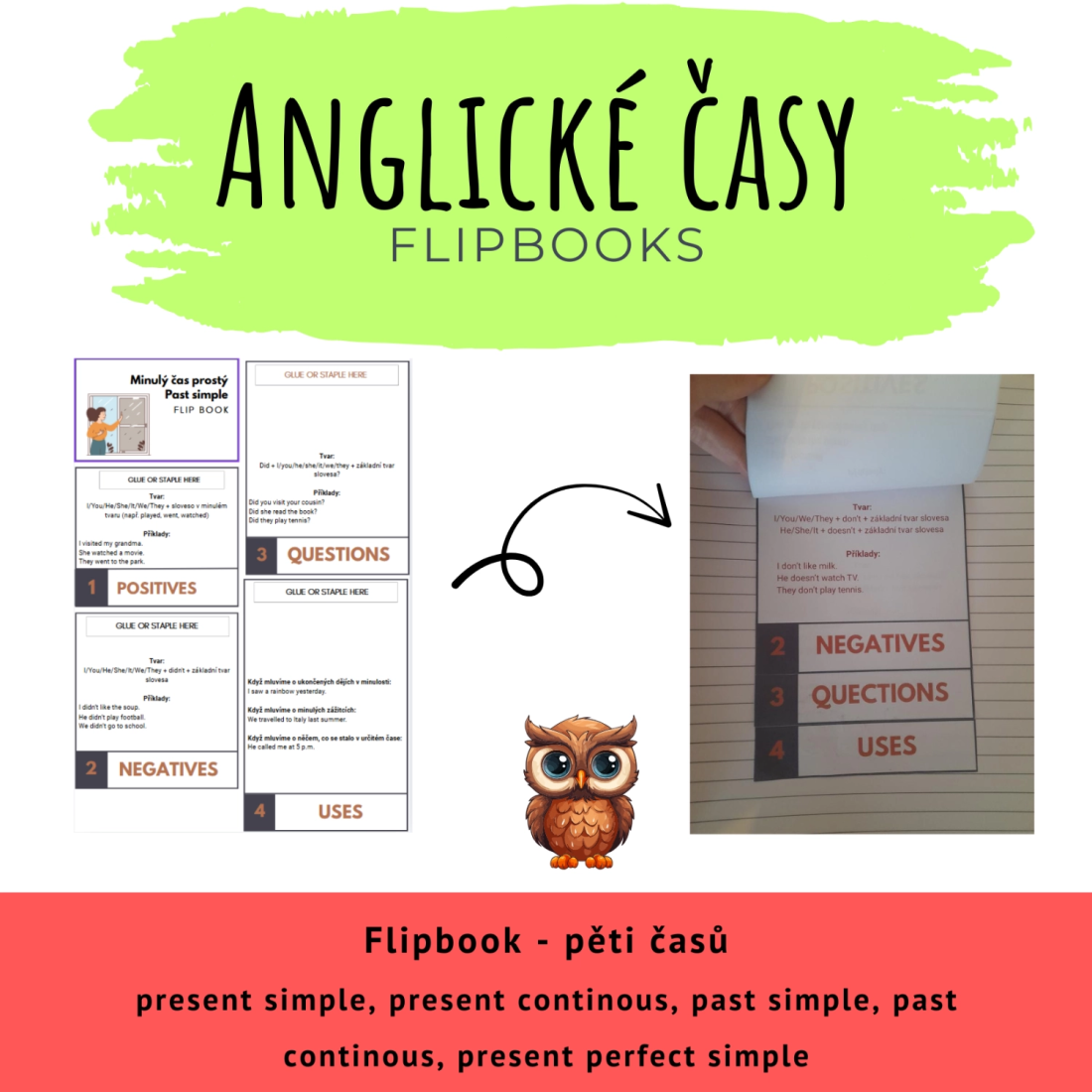 anglické časy -flipbooks | Učitelnice