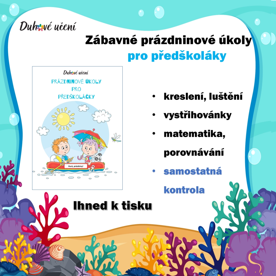 Zábavné prázdninové úkoly pro předškoláky | Učitelnice