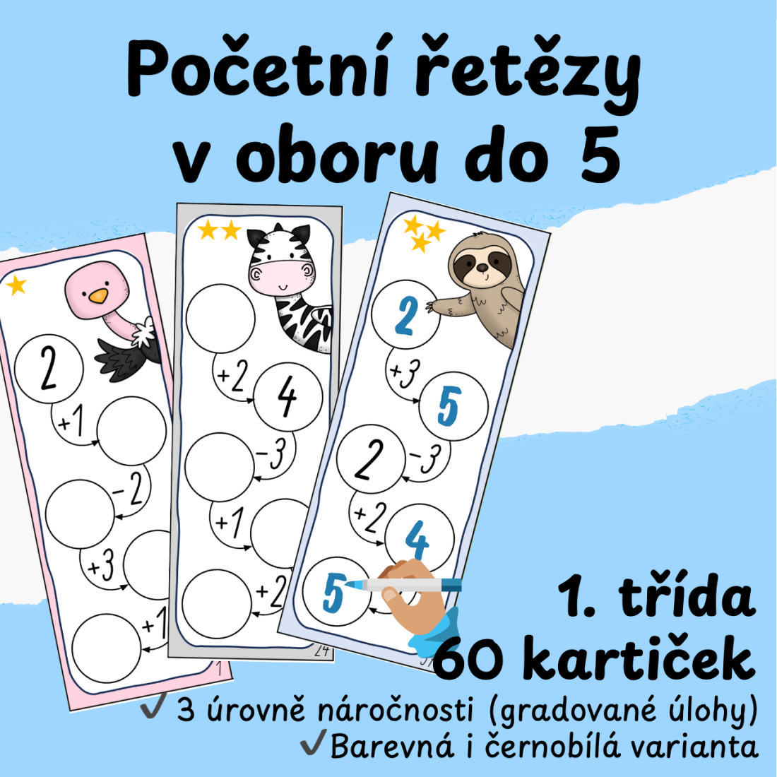 Početní řetězy v oboru do 5 - gradované úlohy | Učitelnice