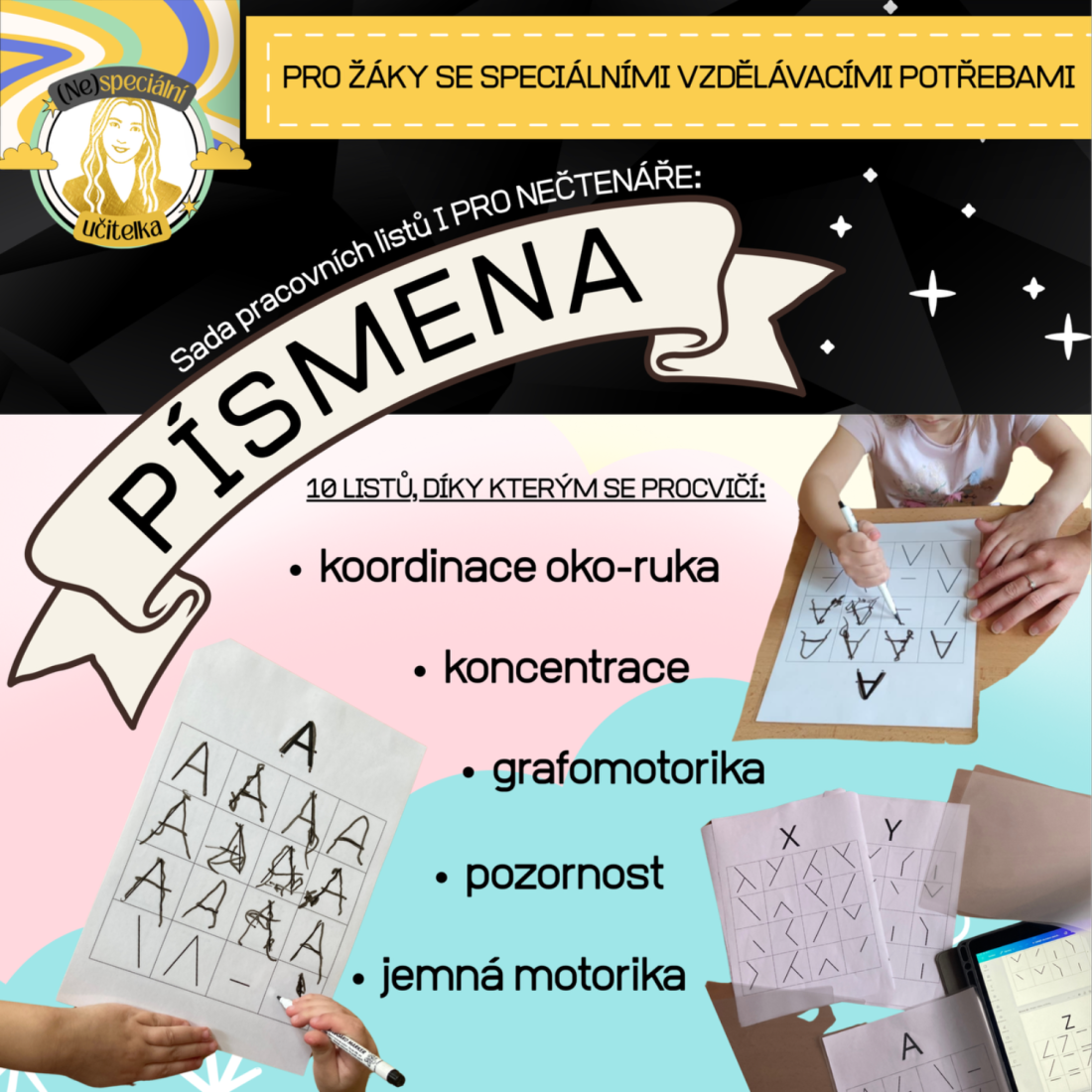 PÍSMENA – koordinace oko-ruka | Učitelnice