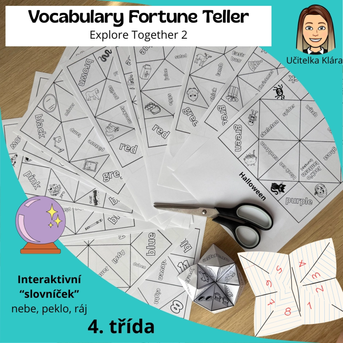Vocabulary Fortune Teller (Nebe, peklo, ráj) - Explore Together 2 ...