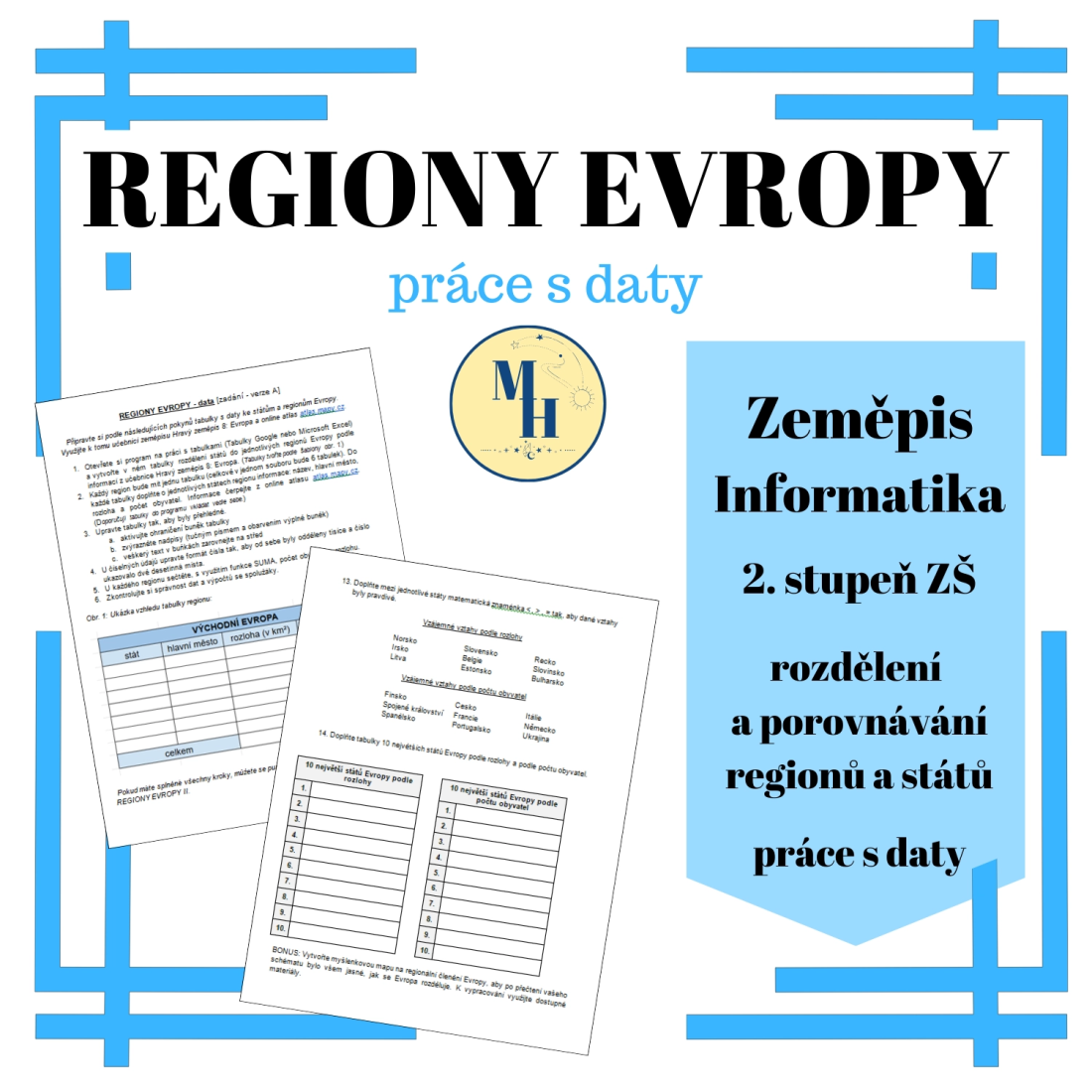 Regiony Evropy - práce s daty | Učitelnice
