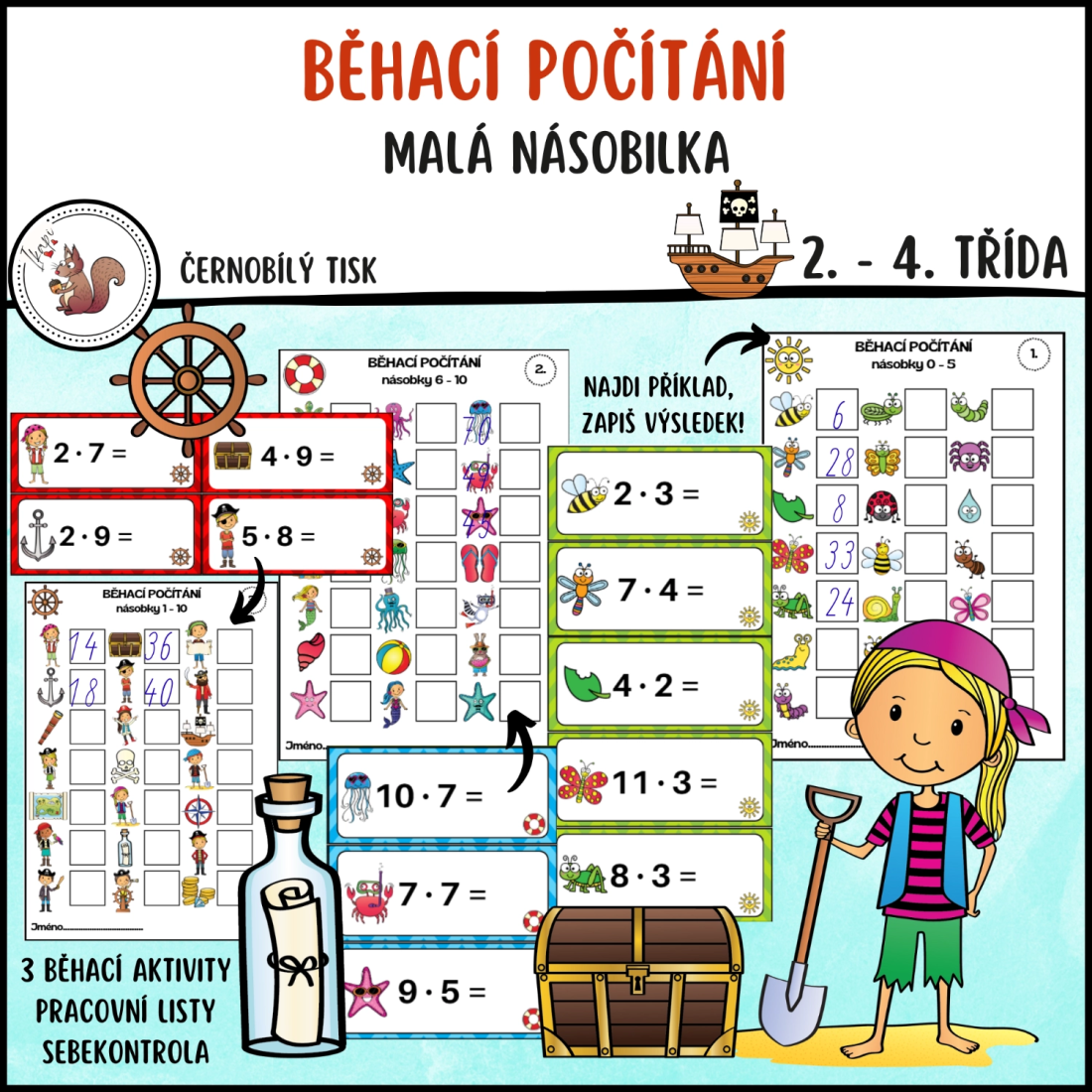Běhací počítání - malá násobilka | Učitelnice