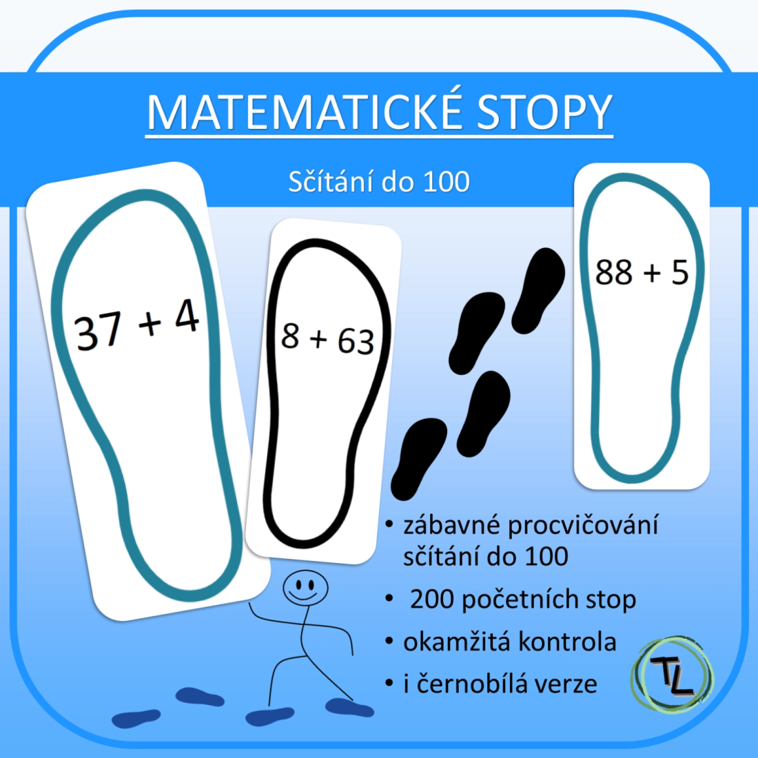 Matematické stopy - Sčítání do 100 | Učitelnice