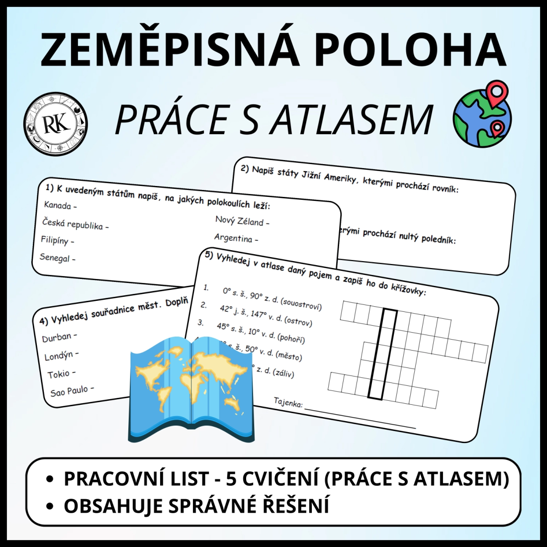 Zeměpisná poloha - Práce s atlasem | Učitelnice