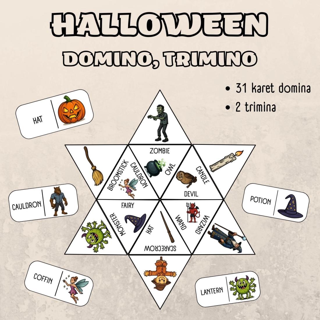 Halloween - domino, trimino | Učitelnice