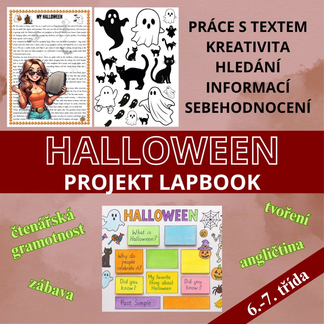 Halloween - projekt LAPBOOK (A1-A2) | Učitelnice