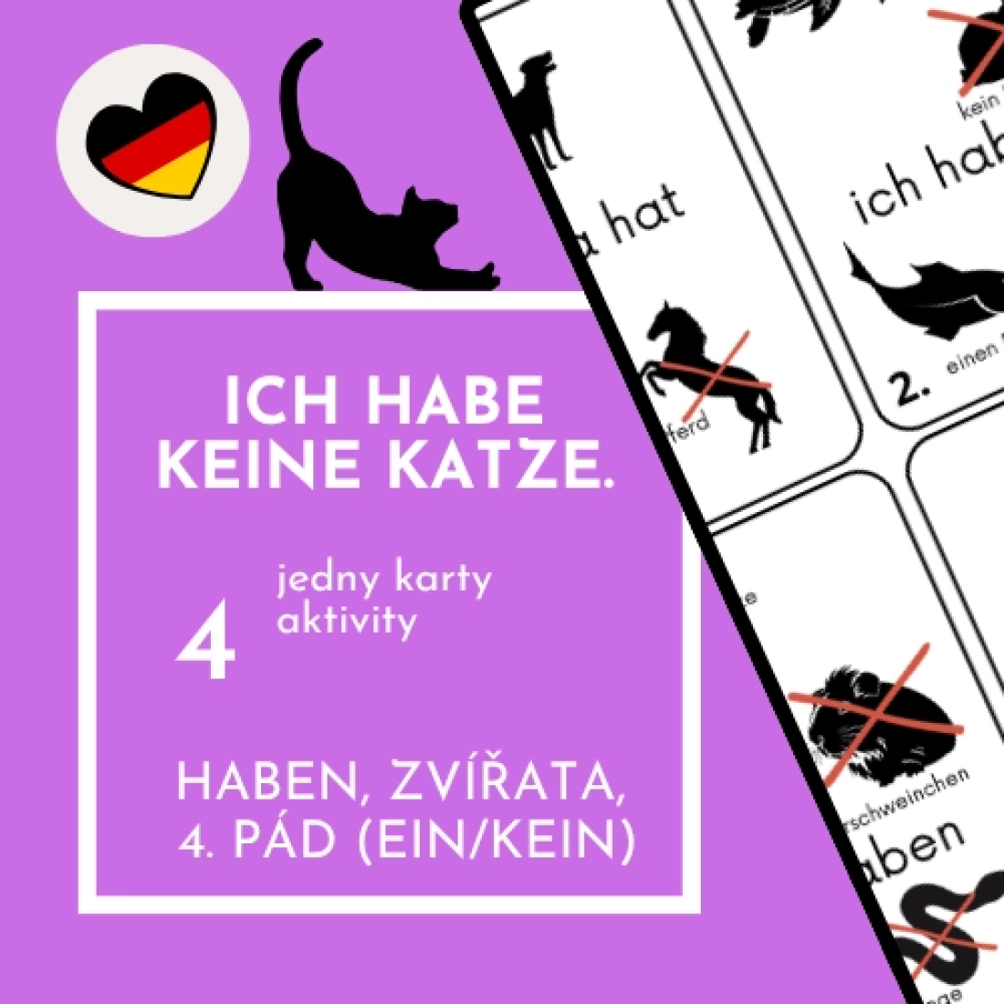 Ich habe keine Katze. HABEN, AKKUSATIV, EIN/KEIN, TIERE | Učitelnice