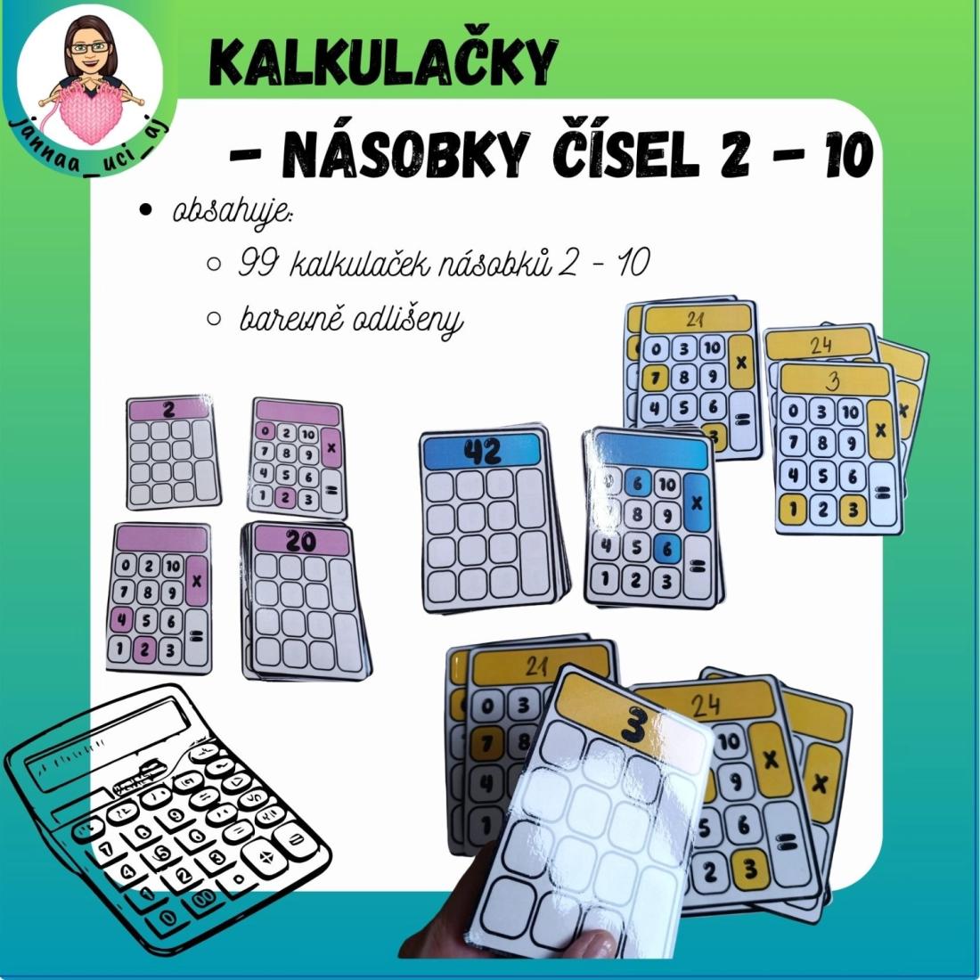 M - Kalkulačky - násobky 2 - 10 | Učitelnice