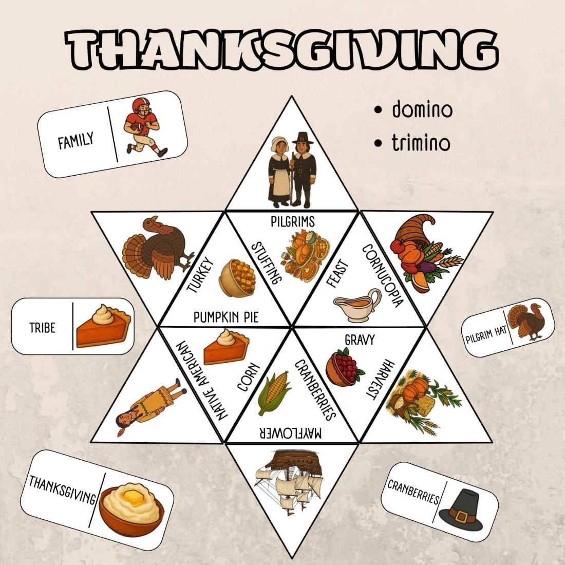 Thanksgiving - domino, trimino | Učitelnice