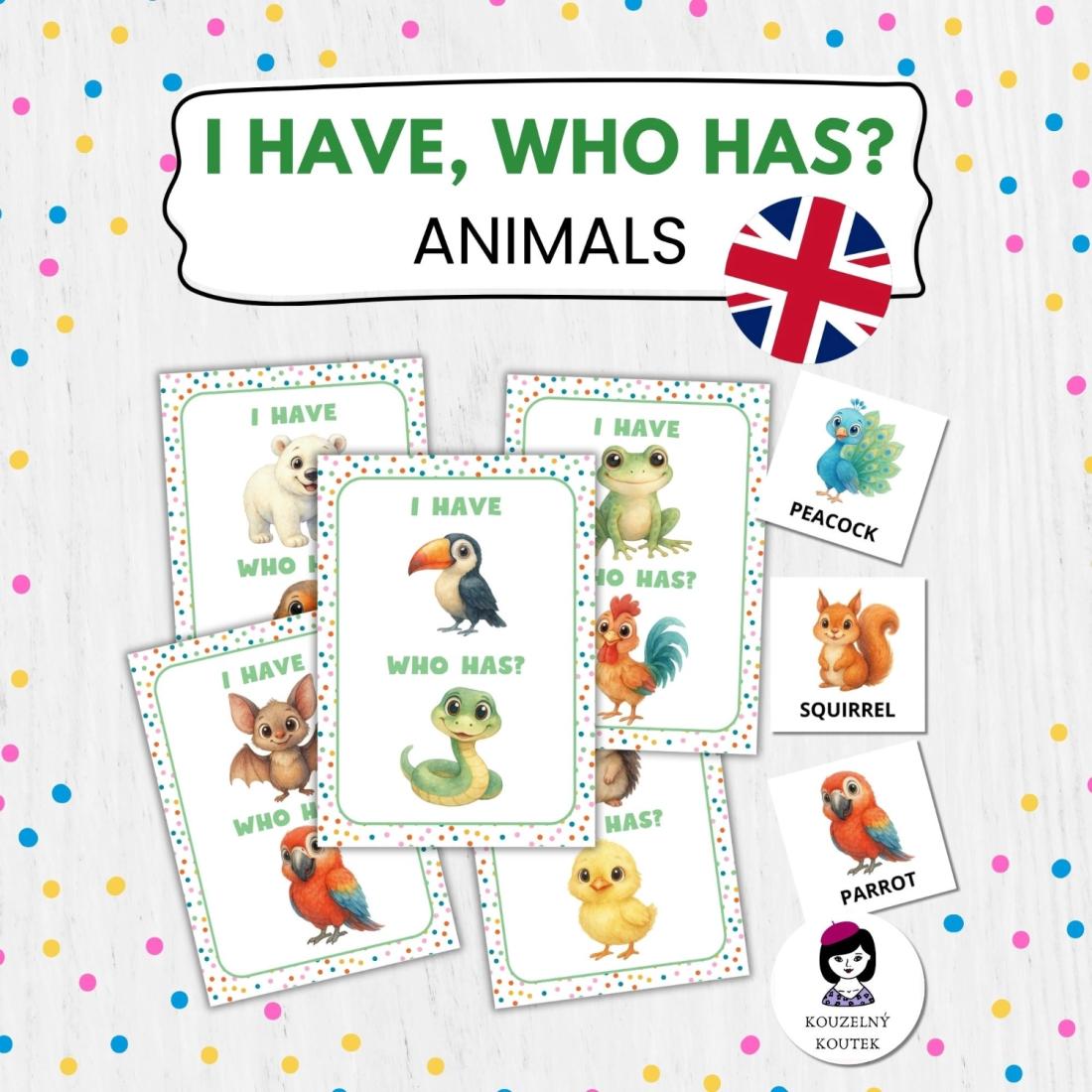 I have who has animals | Postřehovka zvířata | English game | English ...