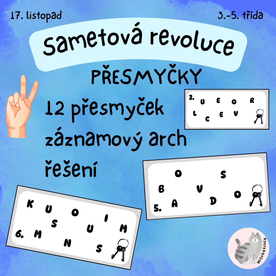 Sametová revoluce - přesmyčky | Učitelnice