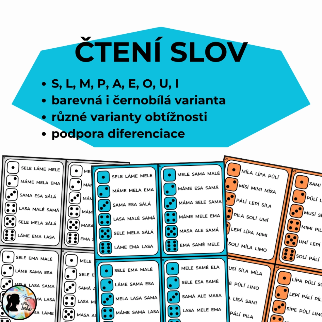 ČTENÍ SLOV s kostkou | Učitelnice