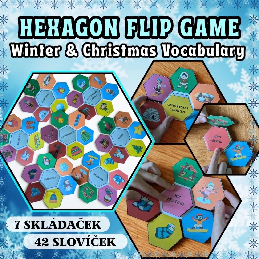 HEXAGON FLIP GAME - Winter & Christmas Vocabulary | Učitelnice