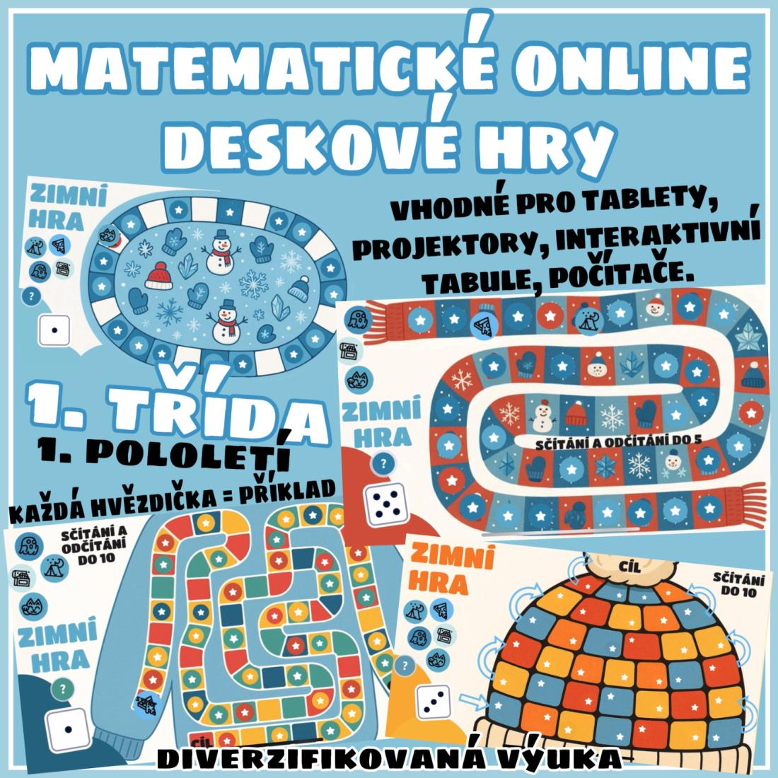 4 matematické online deskové hry, 1. třída | Učitelnice