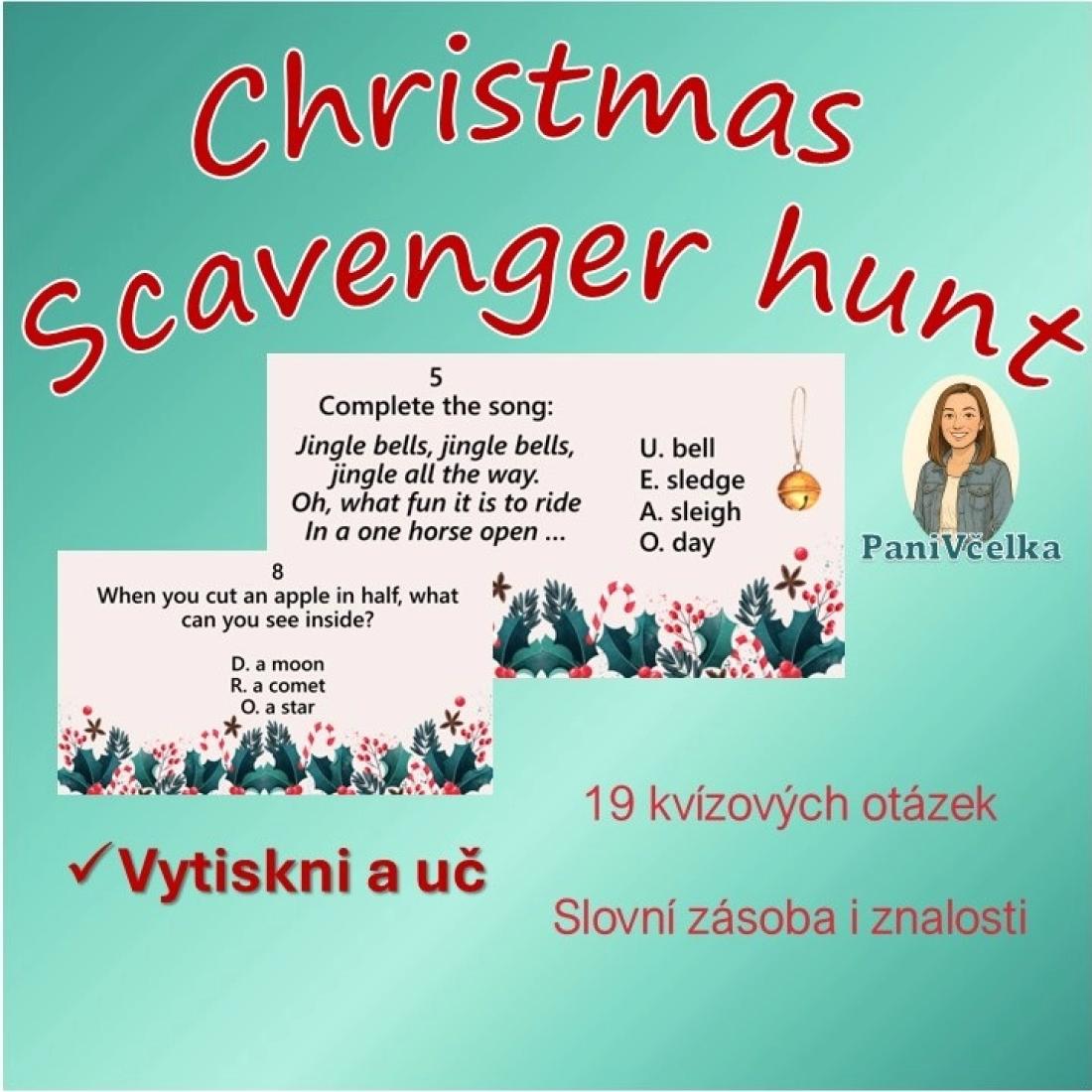 Christmas scavenger hunt - vocabulary, songs, traditions | Učitelnice
