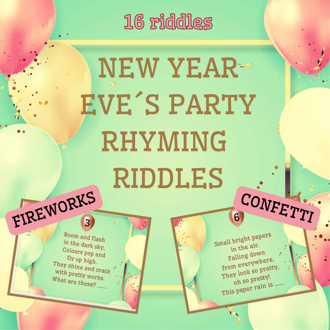 New Year Eve´s party - rhyming riddles (veršované hádanky) | Učitelnice