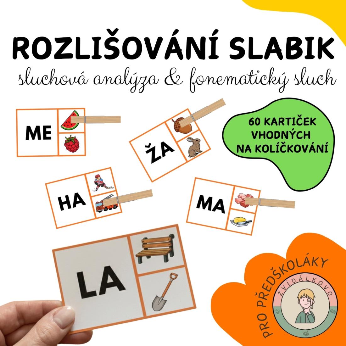 Rozlišování slabik - sluchová analýza, fonematický sluch | Učitelnice