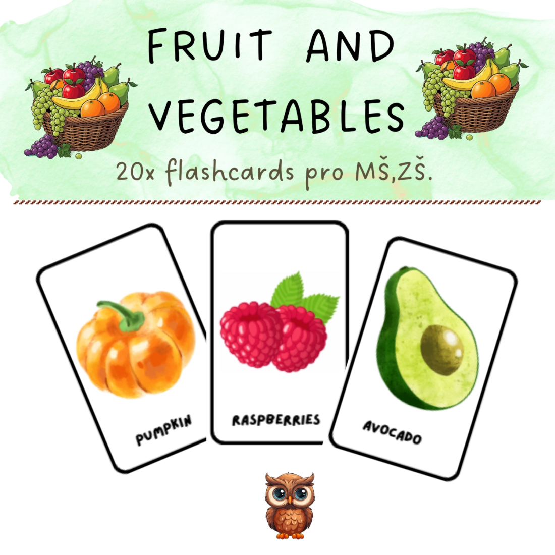 Fruit and vegetables - flashcards | Učitelnice