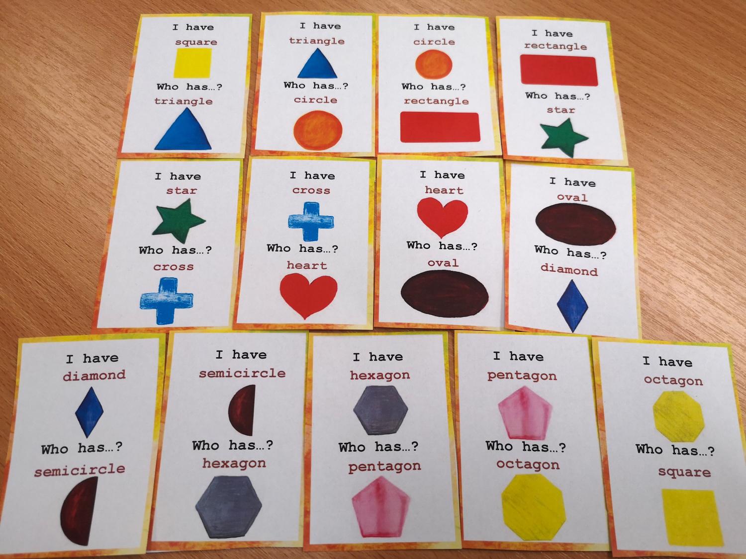 I have, who has...? SHAPES | Učitelnice