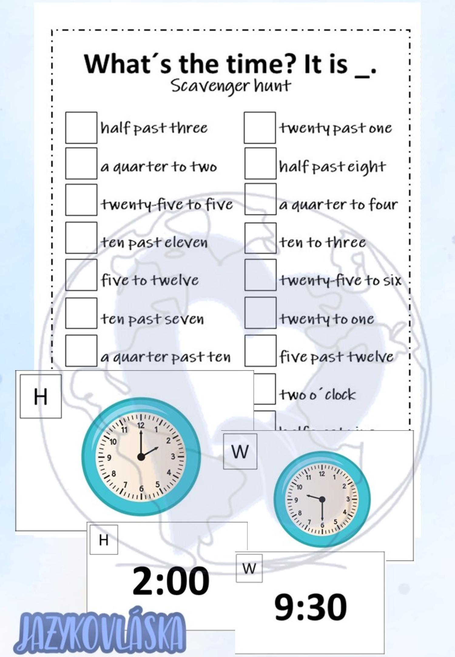 What´s the time scavenger hunt | Učitelnice