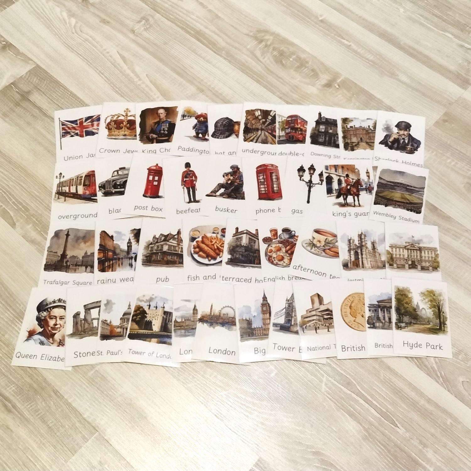 FLASHCARDS ENGLAND & LONDON | Karty a 20 aktivit do výuky | Učitelnice