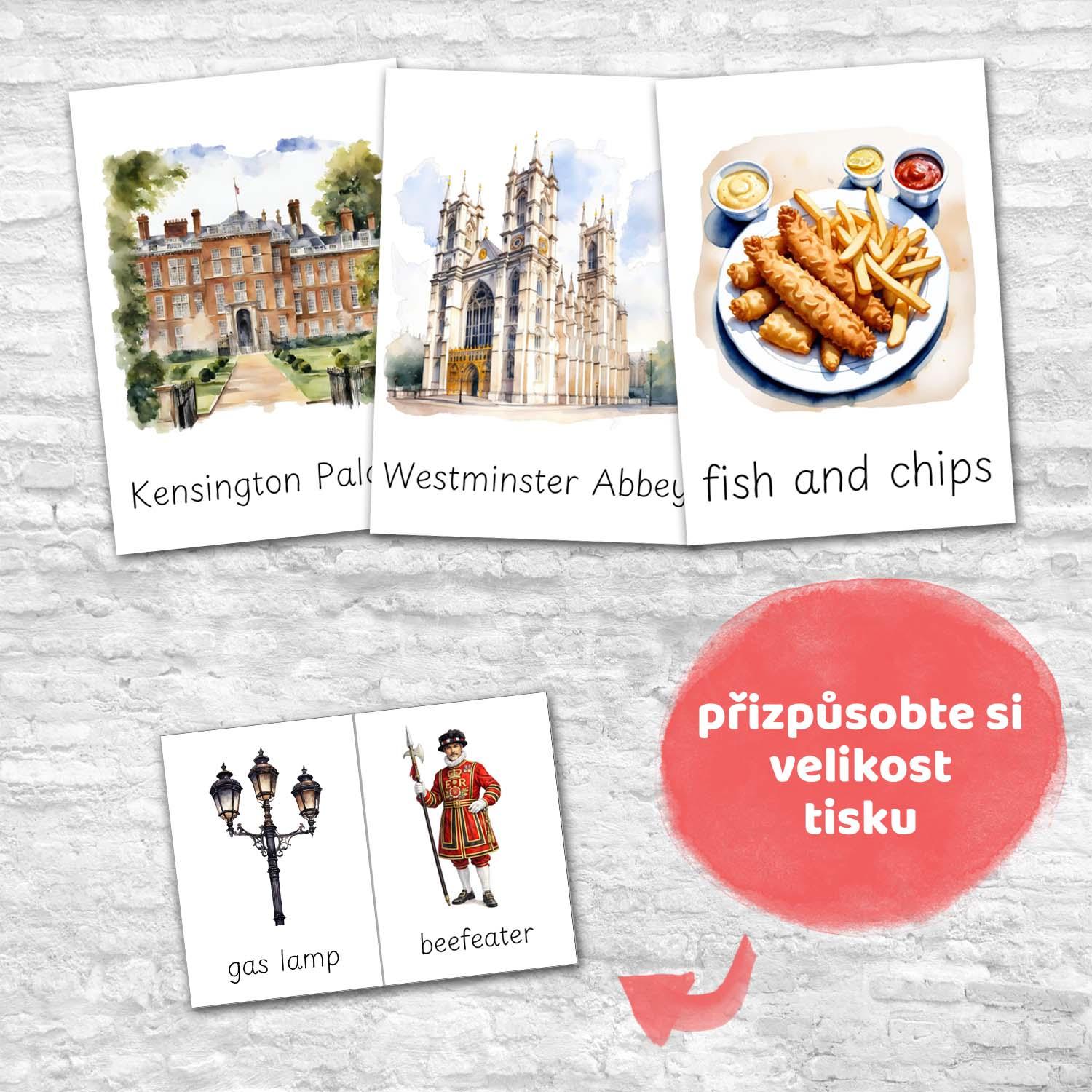 FLASHCARDS ENGLAND & LONDON | Karty a 20 aktivit do výuky | Učitelnice