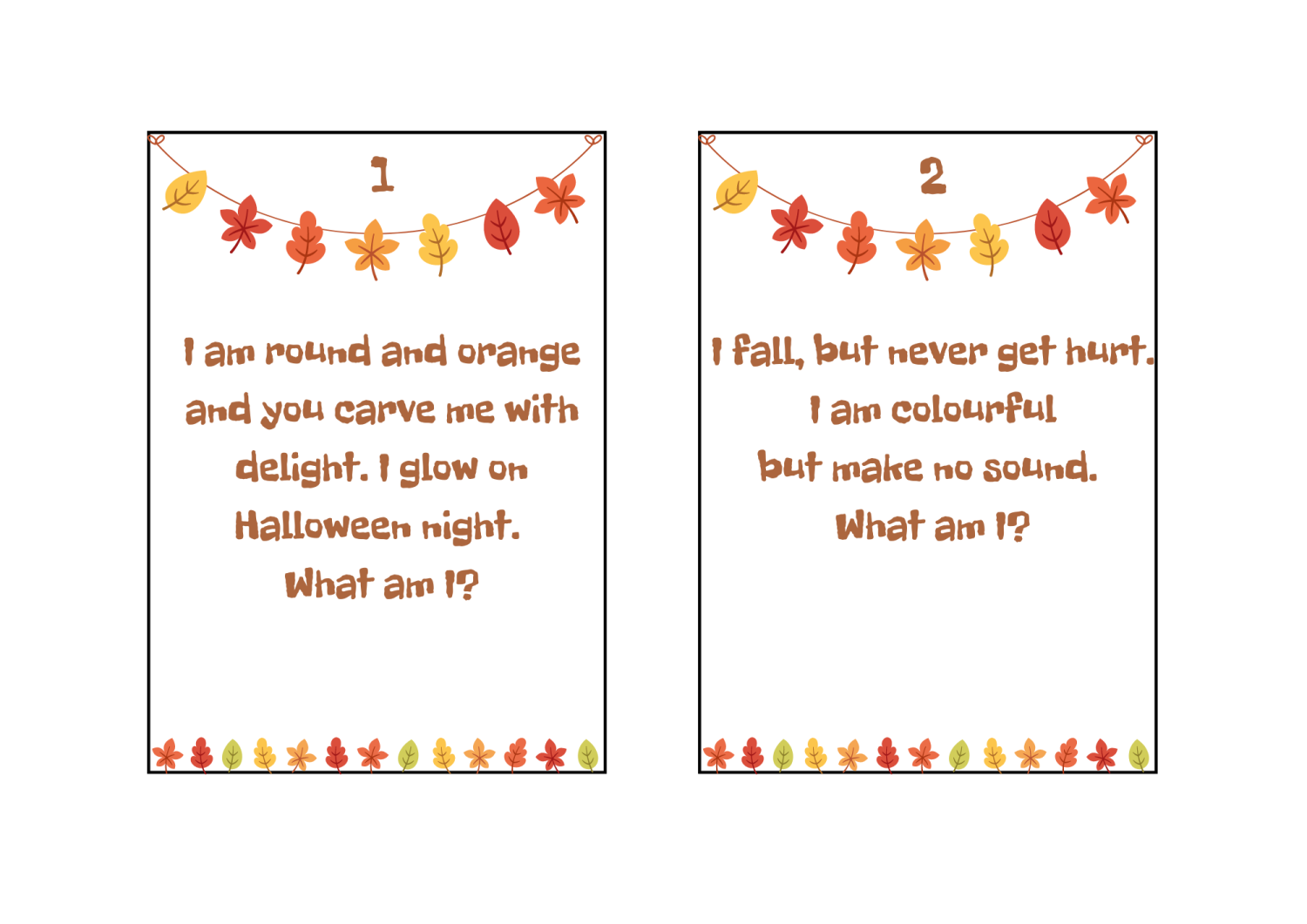 RIDDLE ME THIS - AUTUMN | Učitelnice