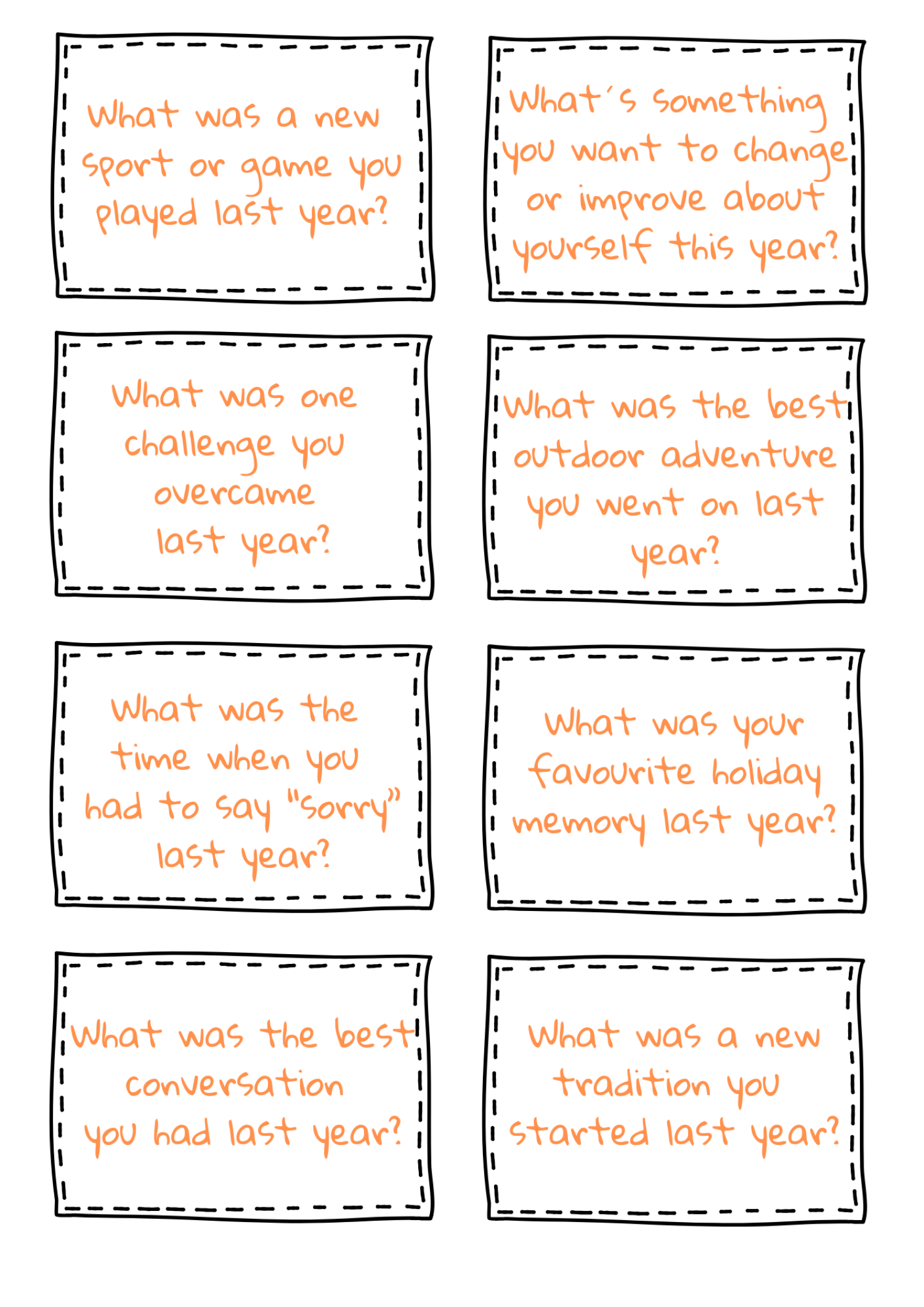 NEW YEAR CONVERSATION CARDS | Učitelnice