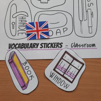 VOCABULARY STICKERS ENGLISH - Classroom A1-A2 | Učitelnice