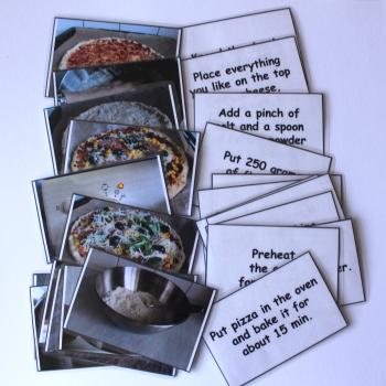 Making pizza - photo flashcards + recipe | Učitelnice