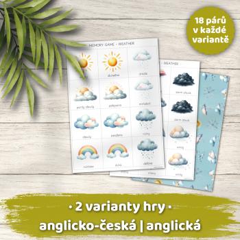 Anglické PEXESO | WEATHER | Učitelnice