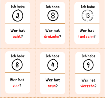 Zahlen (karetní hra "Ich habe..., wer hat...?") | Učitelnice