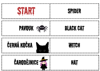 Halloween vocabulary - domino | Učitelnice