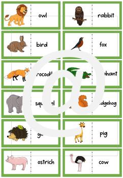 DOMINO - animals (farm, zoo, wood and sea) | Učitelnice