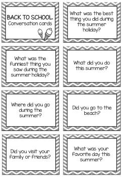 Back to school - conversation cards | Učitelnice