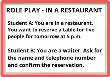 ROLE PLAY RESTAURANT HOTEL CONVERSATION CARDS | Učitelnice